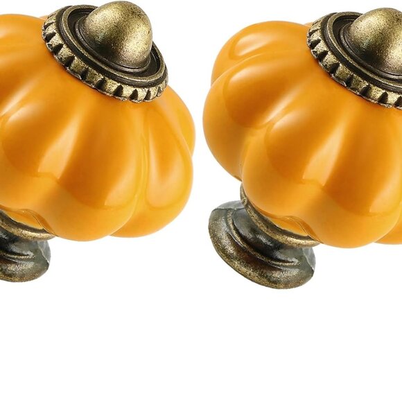 Other | Burnt Yellow Pumpkin Knobs 12 Pack Ceramic Cabinet Knobs ...